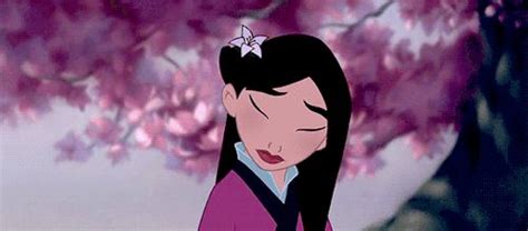 Animated Mulan Shower Gif With Cherry Blossoms