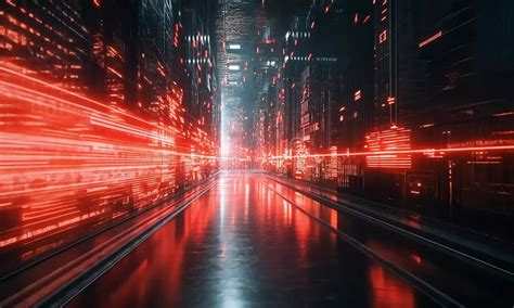 Futuristic City Street With Digital Data Streams Stock Footage Video Of Matrix Light 378426128