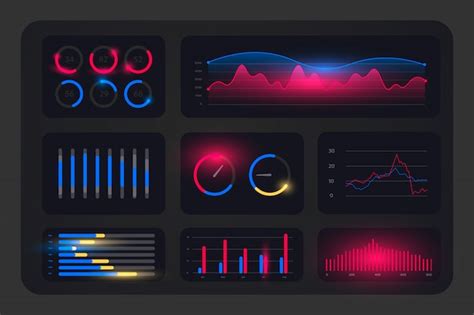 Premium Vector UI UX Admin Panel Layout Template With HUD Graphics