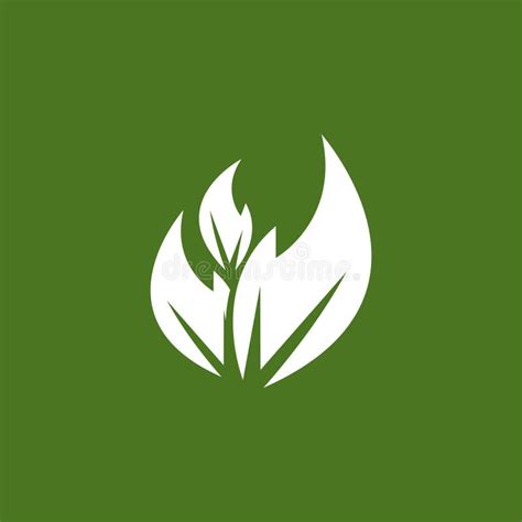 Green Leaf Nature Plant Conceptual Symbol Vector Illustration Stock