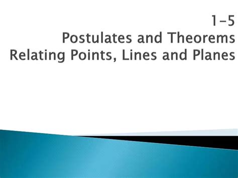 Ppt 1 5 Postulates And Theorems Relating Points Lines And Planes