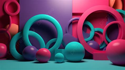 Fully Colored Minimalistic Abstract 3d Render Background Geometric Banner Modern Abstract