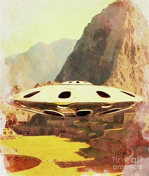 Flying Saucer Machu Picchu Painting By Esoterica Art Agency Pixels