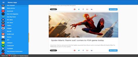 The Web Page For Spider Man Is Displayed