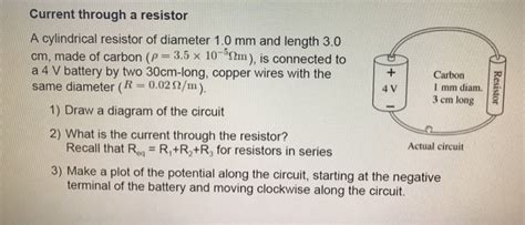 Solved Current Through A Resistor A Cylindrical Resistor Of