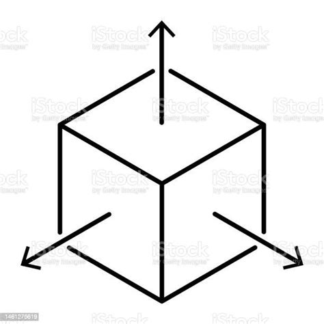 Isometric Cube With Axes 3d Modeling Symbol Stock Illustration