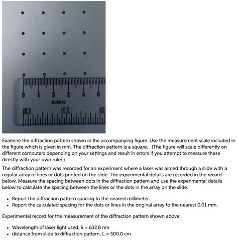 examine the diffraction pattern shown in the accompanying figure use