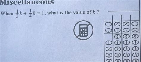 [answered] Miscellaneous When K K 1 What Is The Value Of K 00 2 3 00 0