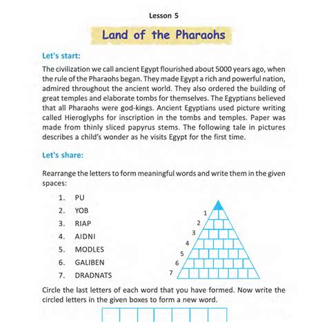 Wbbse Blossoms Land Of The Pharaohs Class 6 Question Answer Solved