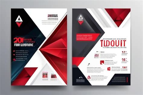 Premium Photo Red Triangle Business Annual Report Brochure Flyer Design Template Vector