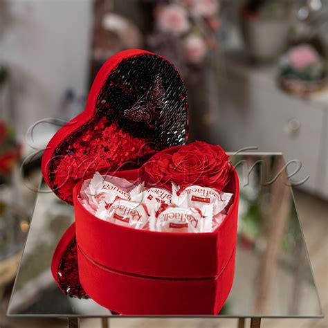 Кутия сърце с вечна роза Сърце мое