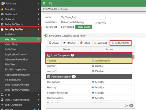 Technical Tip Web Filter Authentication For Youtu Fortinet Community