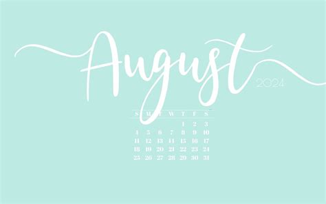 August Desktop Wallpaper Cute Free August Calendar Backgrounds