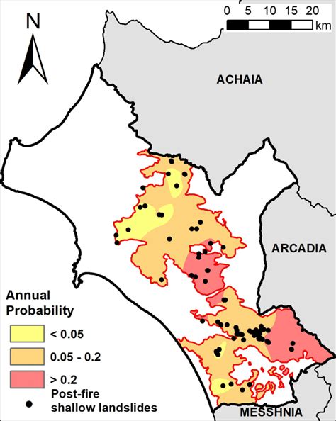 Landslide Hazard Zonation Map Showing The Annual Probability For