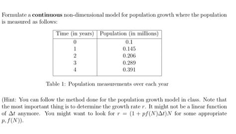 Solved Formulate A Continuous Non Dimensional Model For