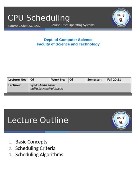 Lecture 6 Theory 1 Pdf Scheduling Computing Process Computing