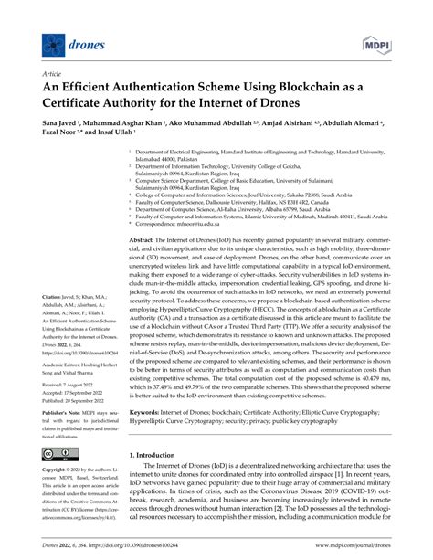Pdf An Efficient Authentication Scheme Using Blockchain As A