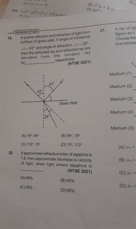 Refraction Of Light 19 In Partial Reflection And Refraction Of Light Fro