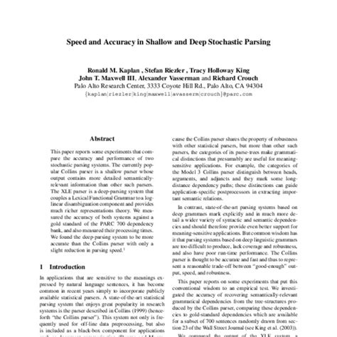 speed and accuracy in shallow and deep stochastic parsing acl anthology