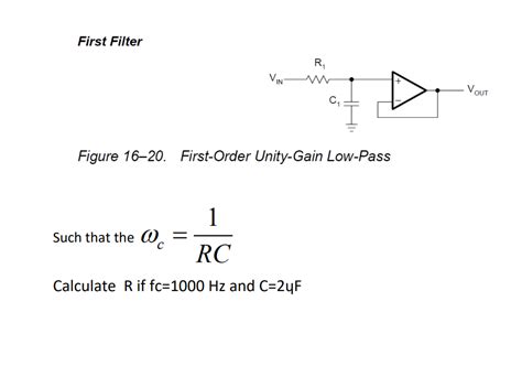 Solved First Filter Figure First Order Unity Gain Chegg Com