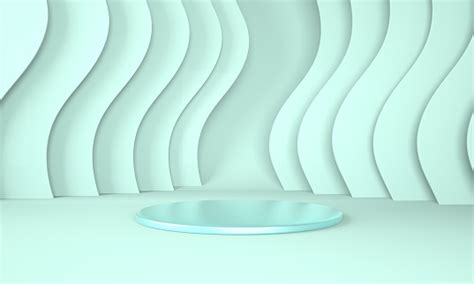 제품 프리젠 테이션에 연단 사용 추상파 배경 3d 렌더링 그림 3차원 형태에 대한 스톡 사진 및 기타 이미지 3차원 형태 Fashion Show 개념 Istock