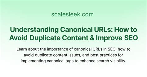 Understanding Canonical Urls How To Avoid Duplicate Content And Improve Seo