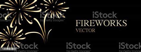 불꽃놀이는 검은 색 배경에 황금색입니다 축제 불꽃놀이가 있는 배너 벡터 0명에 대한 스톡 벡터 아트 및 기타 이미지 0명 2022년 금 금속 Istock