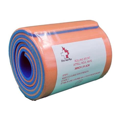 Padded Aluminum Malleable Foam Splint 36 First Aid Plus