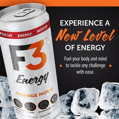 F3 Energy Orange Mood Energy Drink Natural Energy Drinks For Strength Mental Focus And
