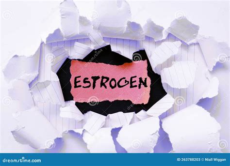 Sign Displaying Estrogen Concept Meaning Group Of Hormones Promote The