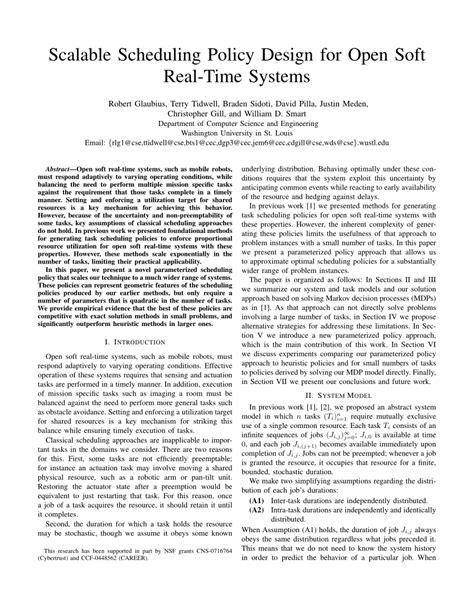 Pdf Scalable Scheduling Policy Design For Open Soft Real Time Systems
