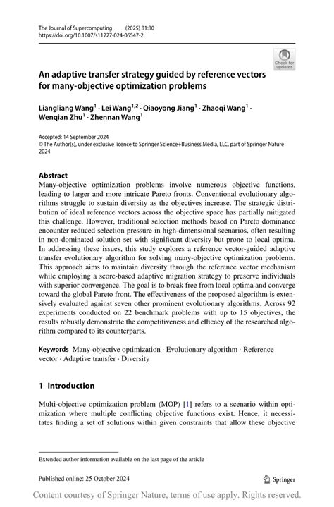 An Adaptive Transfer Strategy Guided By Reference Vectors For Many Objective Optimization