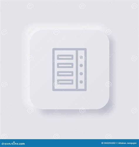 Server Icon White Neumorphism Soft Ui Design For Web Design Stock Vector Illustration Of