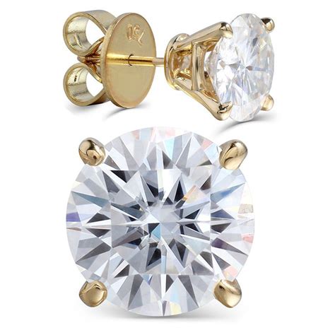 Fashion Jewelry Moissanite Stud Earrings 6ctw De Colorless Lab Grown