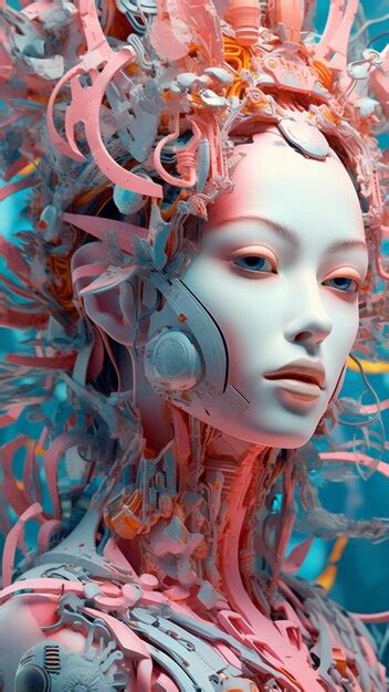Premium Ai Image 3d Abstract Concept Art Robotic Motifs Mobile Wallpaper