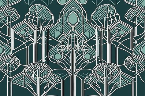 Premium Photo A Vector Illustration Of A Pattern Of A Tree With A Green Background