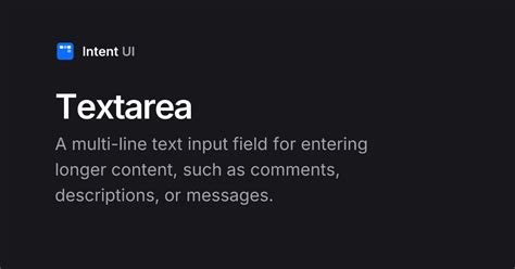 Textarea Intent Ui