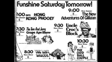 Abc Saturday Morning Cartoon Lineup With Bumpers And Commercials 1975 Saturday Morning