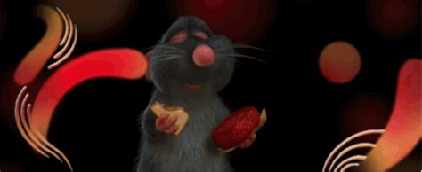 Inside The Mouse House A Cartoon Rat Eating A Piece Of Fruit