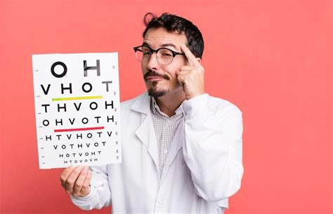 Premium Photo Adult Man Optical Vision Test Concept