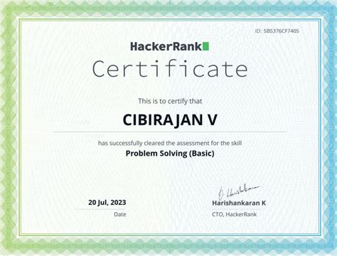 Cibirajan V On Linkedin Problemsolving Certificateachievement