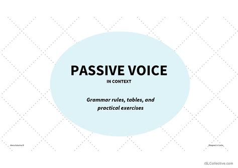 Passive Voice Grammar In Context G… English Esl Powerpoints