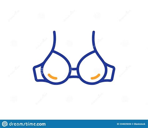 Bra Brassiere Line Icon Breast Lingerie Sign Vector Stock Vector Illustration Of Plunge