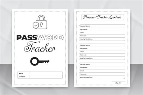 Password Tracker Logbook For Kdp Interior Password Tracker Notebook