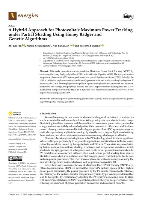 Pdf A Hybrid Approach For Photovoltaic Maximum Power Tracking Under Partial Shading Using