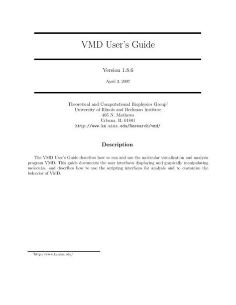 Vmd Users Guide