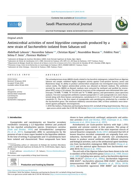 Pdf Antimicrobial Activities Of Novel Bipyridine Compounds Produced