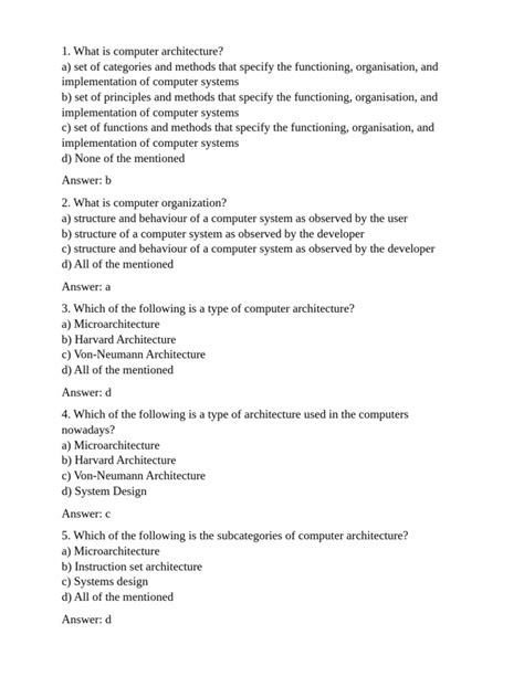 Computer Architecture Mcqs Pdf Computer Architecture Random Access Memory