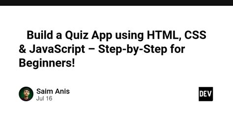 🎯 Build A Quiz App Using Html Css And Javascript Step By Step For