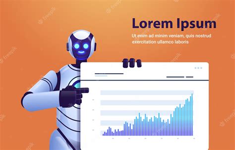 Premium Vector Modern Robot Analyzing Statistics Graph Financial Data